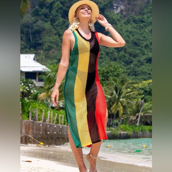 Swim | Jamaican Rasta Crochet Coverup | Poshmark